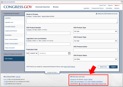 Navigating the Appropriations Status Table | Congress.gov | Library of ...